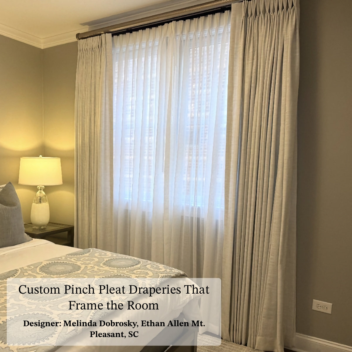 Custom Pinch Pleat Draperies That Frame the Room - Stevenson Vestal ...