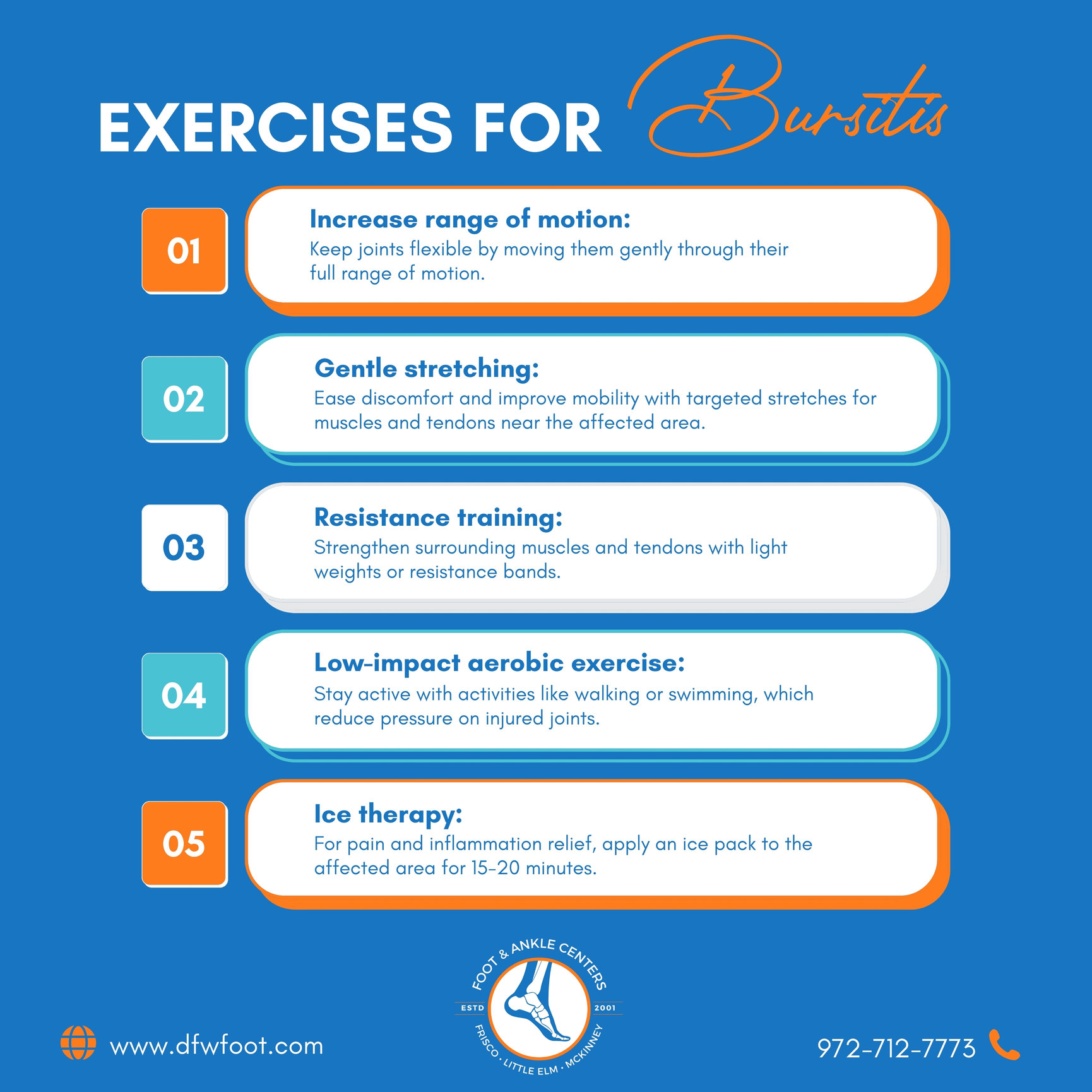 EXERCISES FOR BURSITIS in Frisco, Little Elm, and McKinney - Foot ...