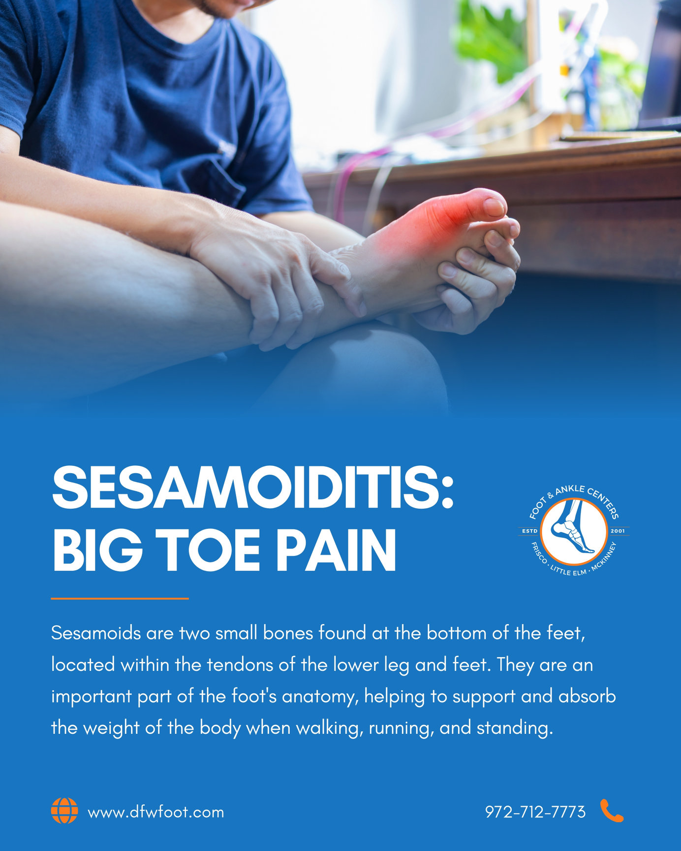 Sesamoiditis: Causes, Symptoms, and Treatment at Foot and Ankle Centers ...